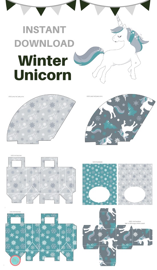Winter Unicorn Party Printable – Let It Snow – Printabell • Express