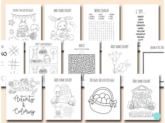 Easter Hunt Coloring and Games for Kids – Printabell • Express