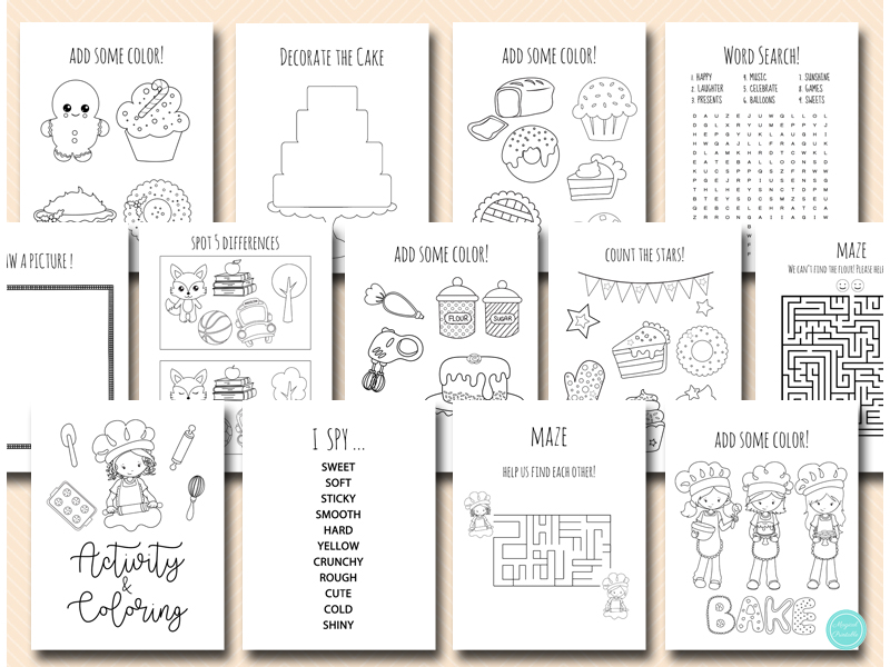 Baking Coloring and Activity Sheets – Printabell • Express