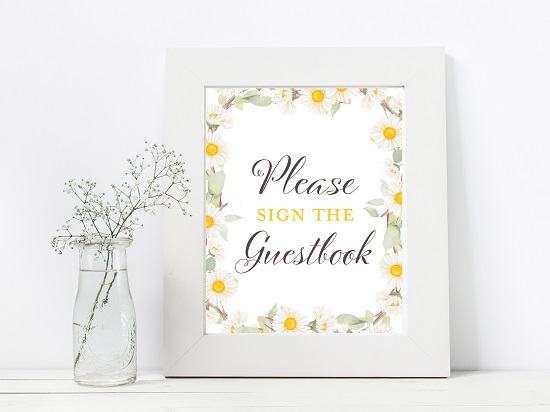Spring Daisy Themed Party Table Decor Signs – Printabell • Express