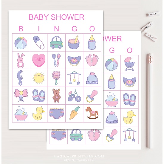 100 Bingo Baby Shower Cards – Printabell • Express