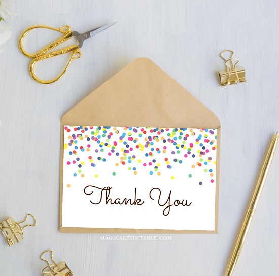Sprinkled Thank You Cards – Printabell • Express