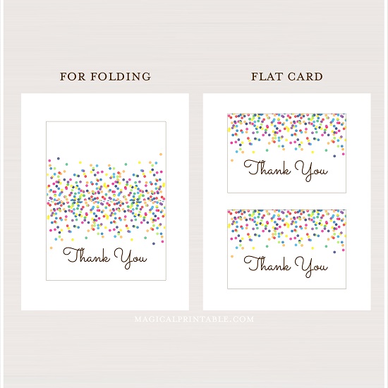 Sprinkled Thank You Cards – Printabell • Express