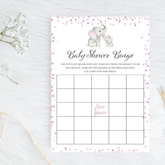SALE! Pink Elephant Baby Shower Games Package – Printabell • Express