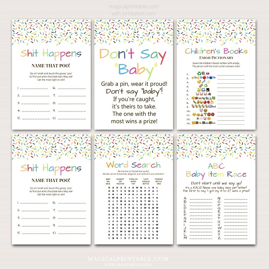 SALE! Printable Baby Sprinkle Games Package – Printabell • Express