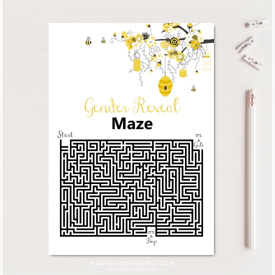 Gender Reveal Maze, Boy or Girl Maze – Printabell • Express