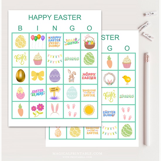 100x Happy Easter Bingo Cards – Printabell • Express