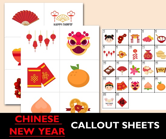 100x Chinese New Year’s Bingo Cards – Printabell • Express