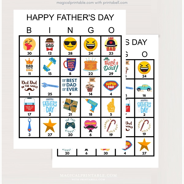 Printable Father’s Day Bingo Cards – Printabell • Express