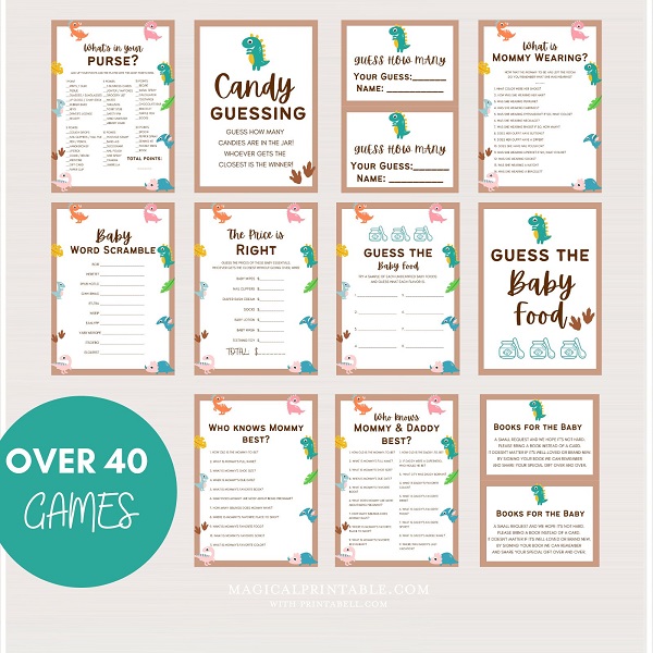 Free Printable Dinosaur Baby Shower Games Dinosaur Baby Shower