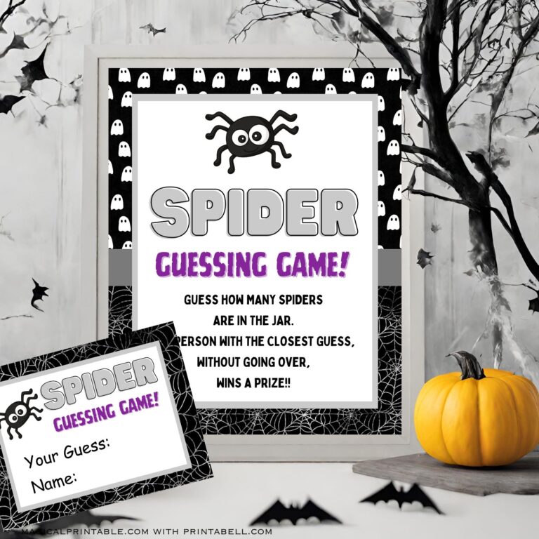 Halloween Spider Guessing Game – Printabell • Express