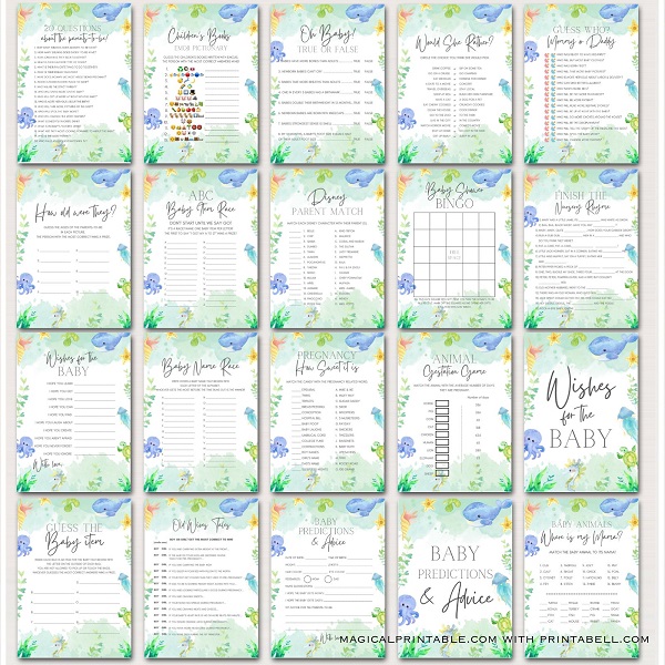 Under the Sea Baby Shower Games Bundle – Printabell • Express