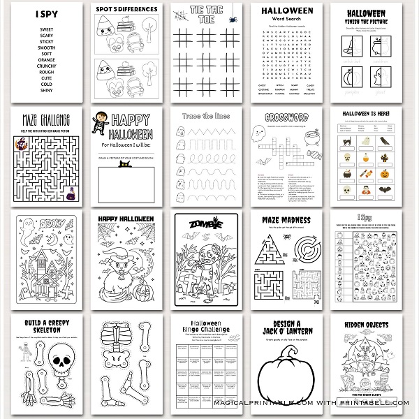 Halloween Coloring and Activities book Pages – Printabell • Express