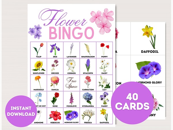 Flower Bingo Cards – Springtime – Printabell • Express