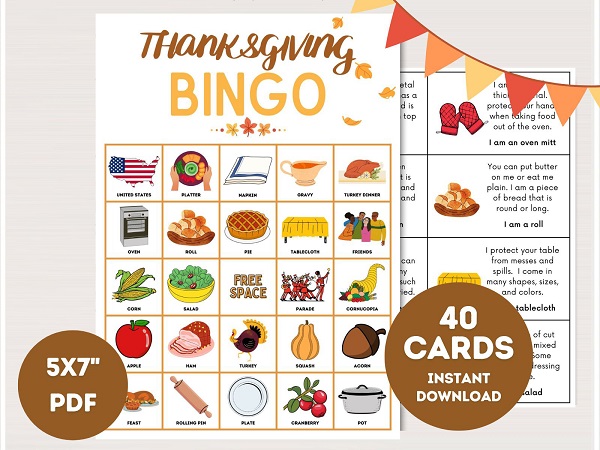 Thanksgiving Bingo Cards Printable – Printabell • Express